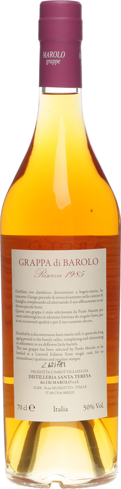 Marolo Grappa di Barolo 1985 700ml 50%